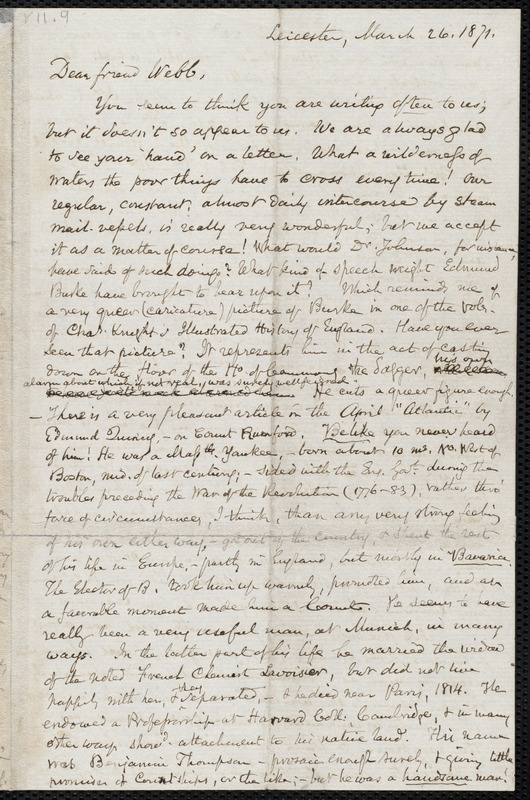 Letter from Samuel May, Leicester, [Mass.], to Richard Davis Webb ...