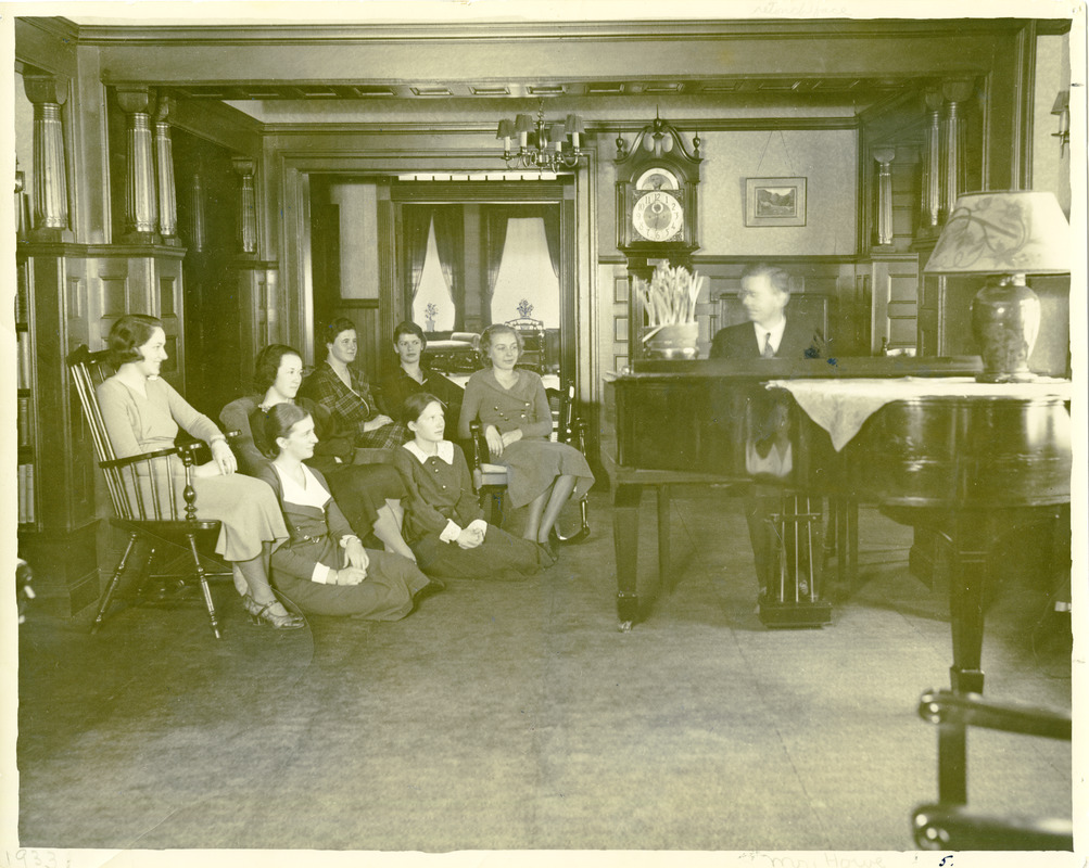 Students listening to Mr. Howe - Digital Commonwealth