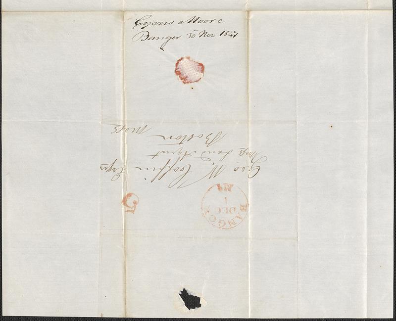 Cyrus Moore to George Coffin, 30 November 1847 - Digital Commonwealth