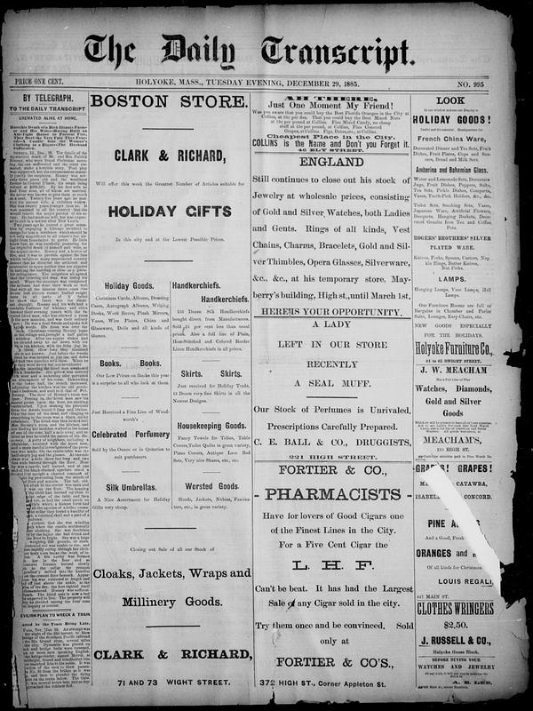 The Daily Transcript. December 29, 1885 - Digital Commonwealth