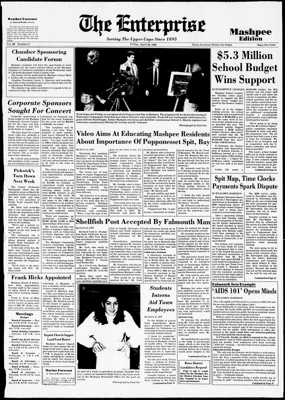 The Mashpee Enterprise. April 24, 1992 - Digital Commonwealth