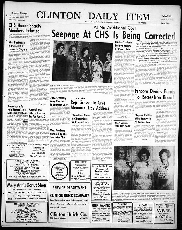 Clinton Daily Item. May 26, 1965 - Digital Commonwealth