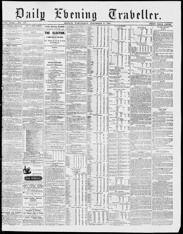Daily Evening Traveller. November 06, 1867 - Digital Commonwealth