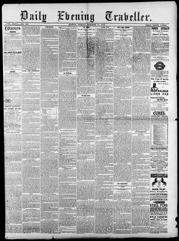 Daily Evening Traveller. October 17, 1879 - Digital Commonwealth