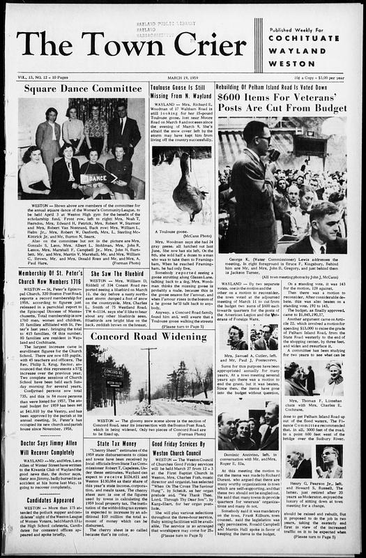 The Town Crier. March 19, 1959 - Digital Commonwealth