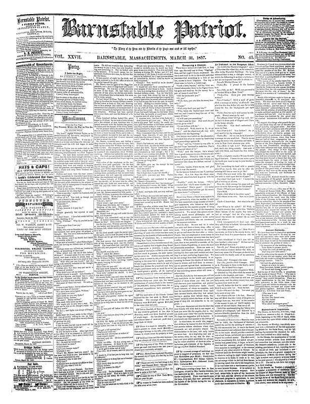 Barnstable Patriot. March 31, 1857 - Digital Commonwealth