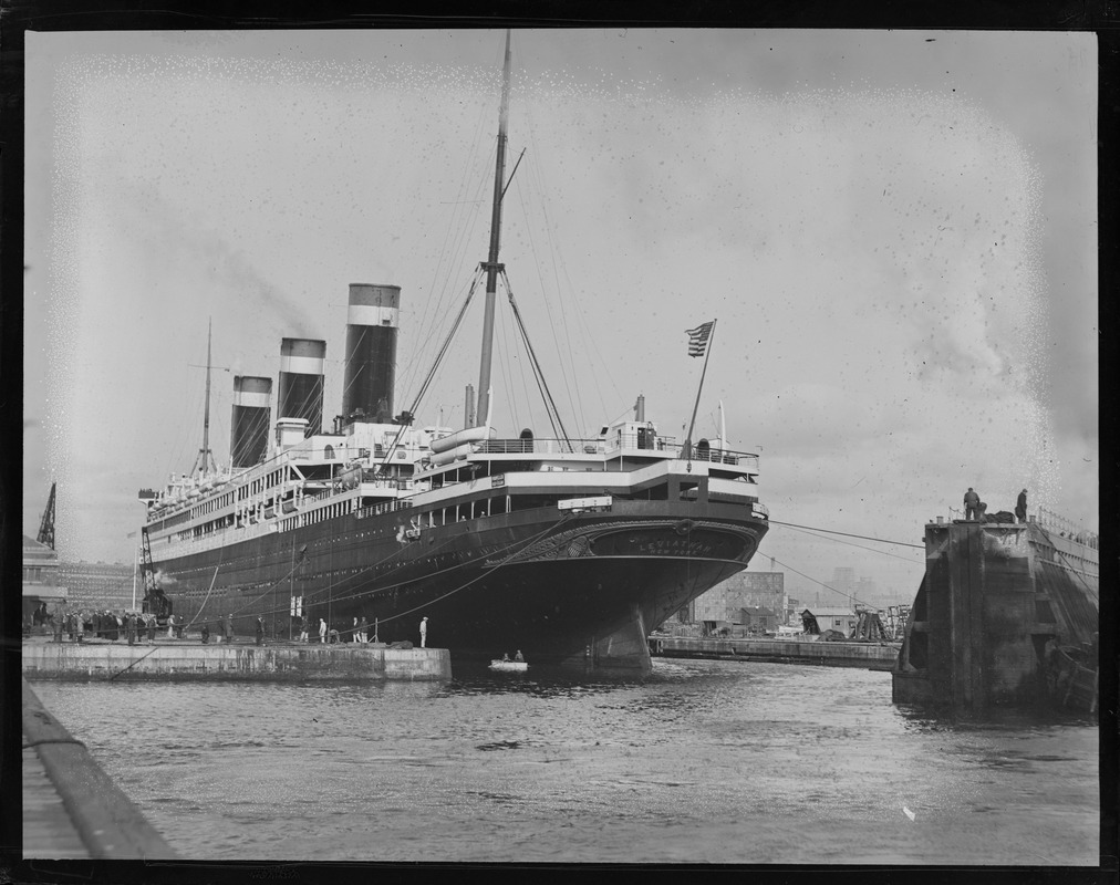 SS Leviathan in South Boston drydock - Digital Commonwealth