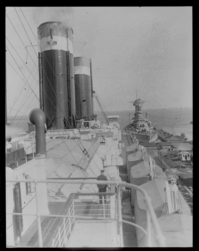 SS Leviathan - USS Colorado in background - Digital Commonwealth