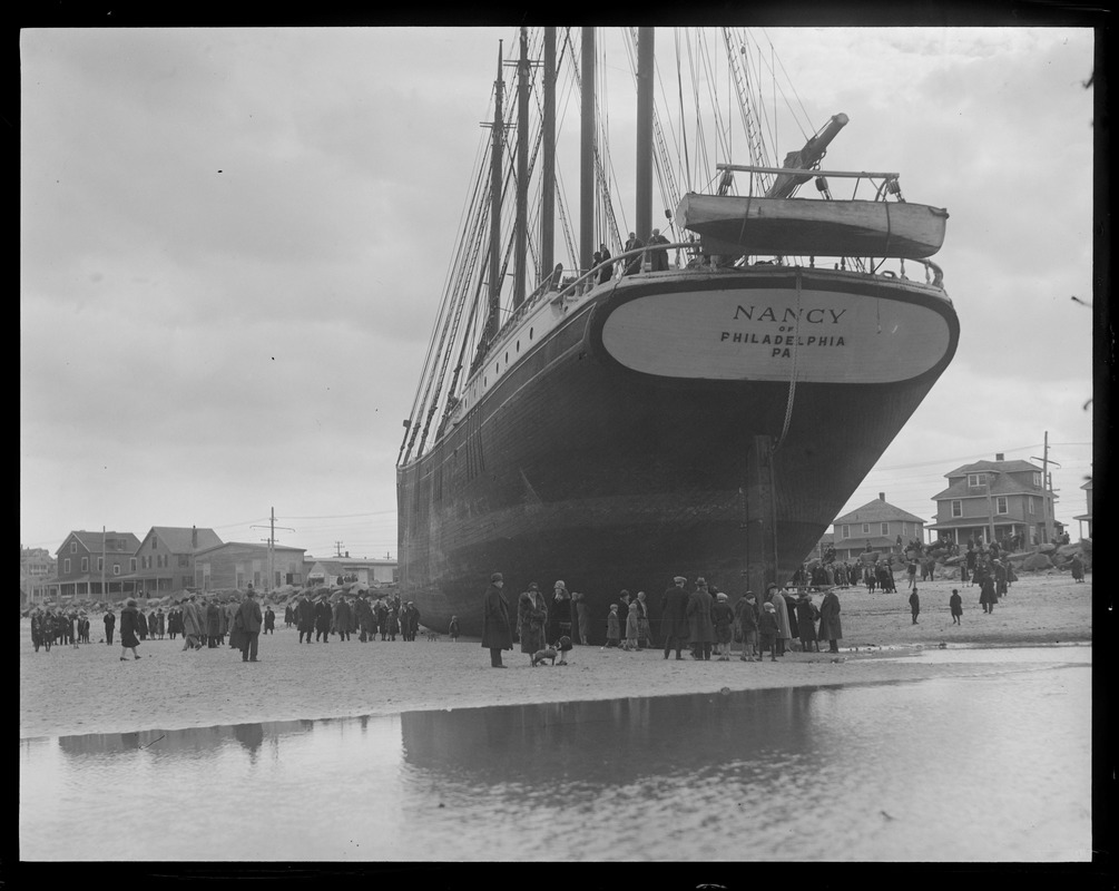 Schooner Nancy ashore at Nantasket beach - Digital Commonwealth