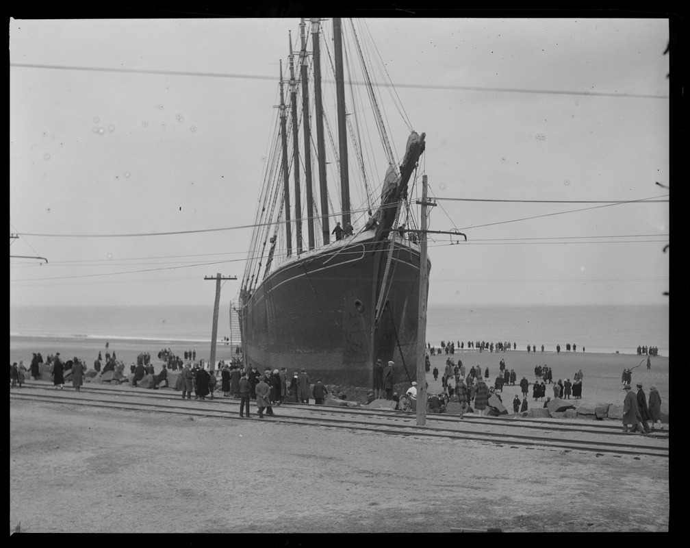 Schooner Nancy ashore at Nantasket - Digital Commonwealth