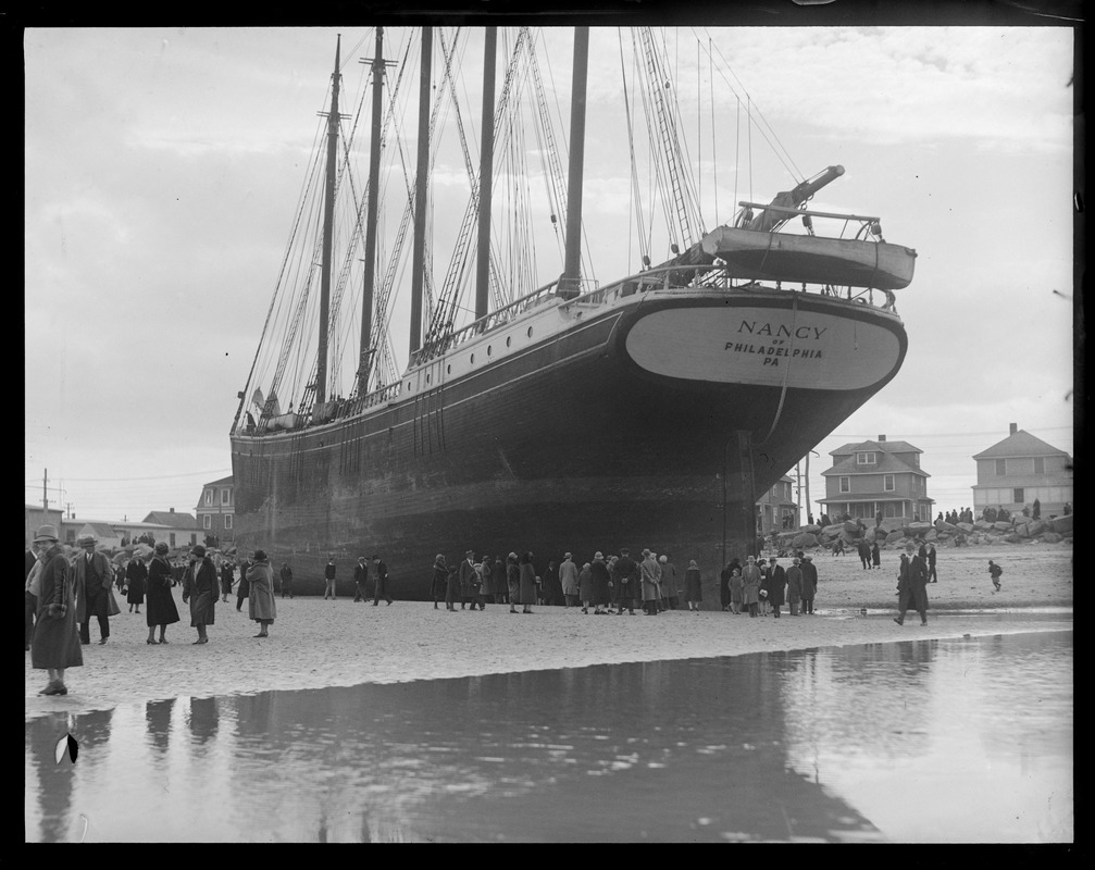 Schooner Nancy ashore at Nantasket - Digital Commonwealth