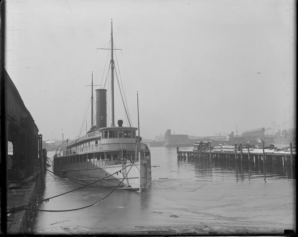 SS City of Rockland sinks at East Boston pier - Digital Commonwealth