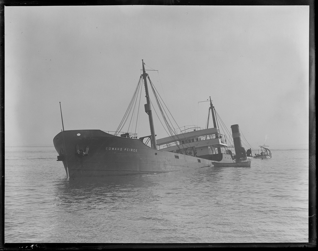 SS Edward Peirce sinks in Boston Harbor after collision - Digital ...