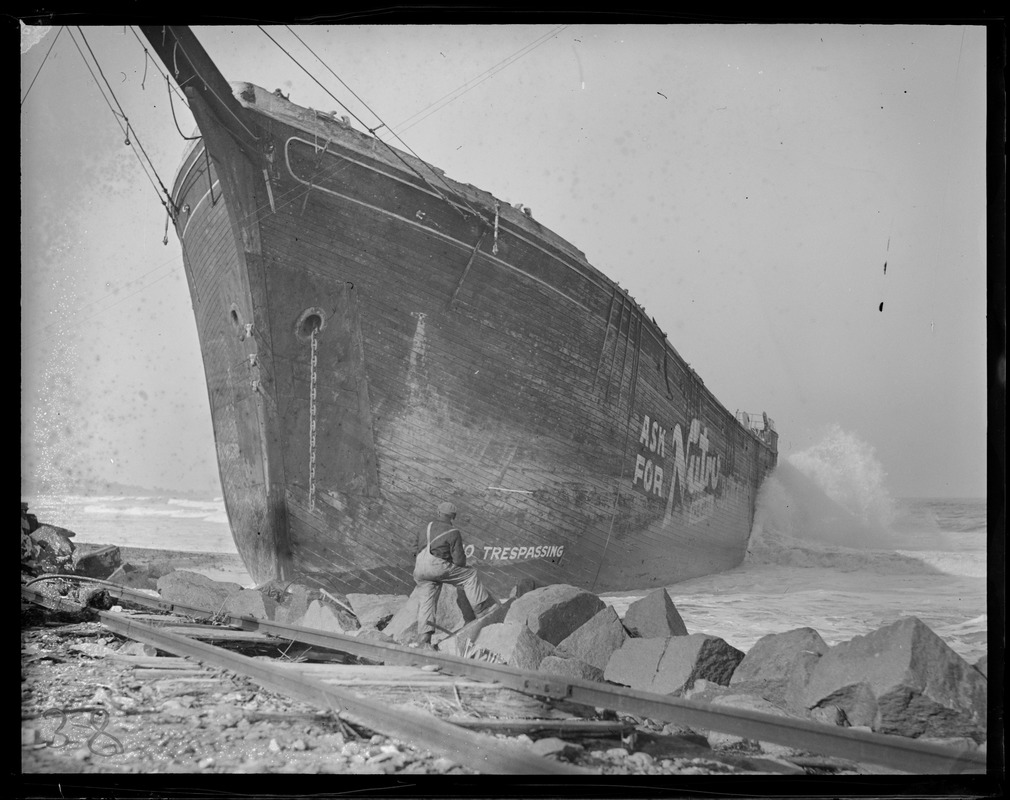 Ship aground (5 master Nancy) Nantasket Beach in Hull - Digital ...