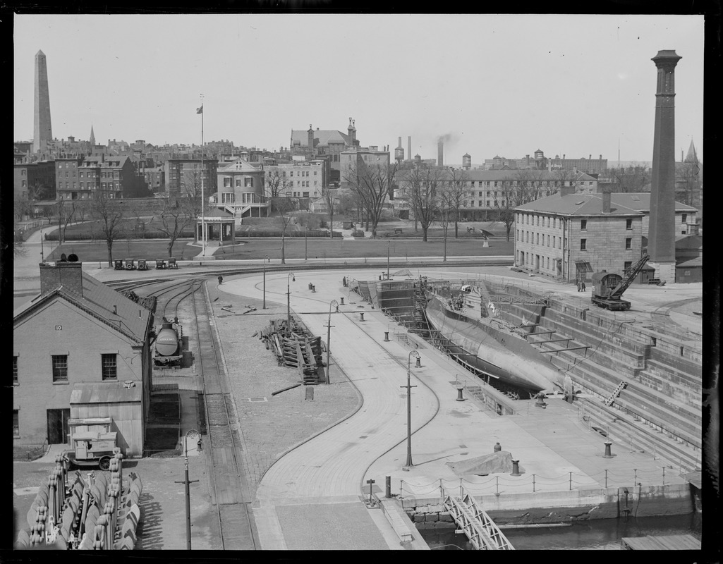 Sub S-44 in Navy Yard - Digital Commonwealth
