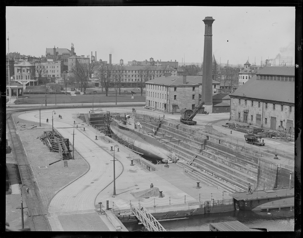 Sub S-44 in Navy Yard - Digital Commonwealth
