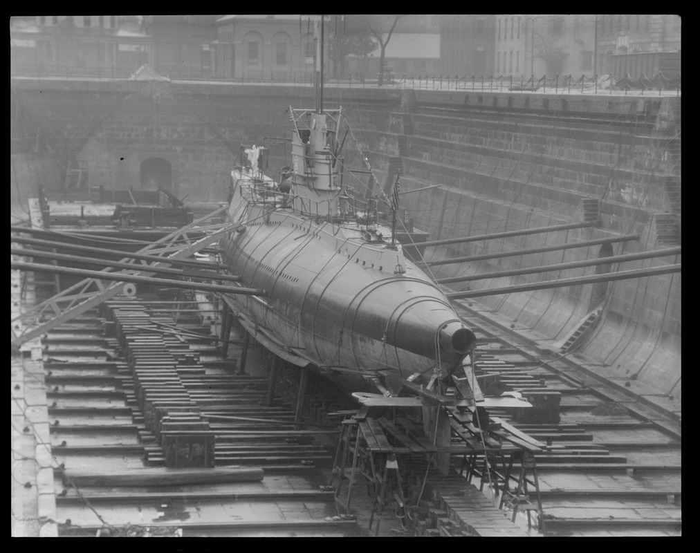 Sub S-11 dry dock Navy Yard - Digital Commonwealth