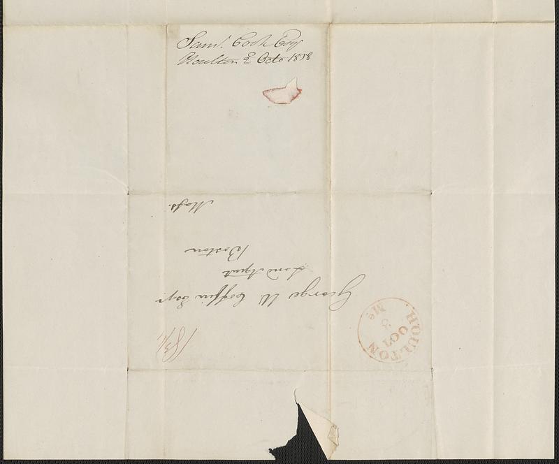 Samuel Cook to George Coffin, 2 October 1838 - Digital Commonwealth