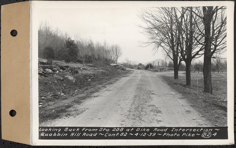 Contract No. 82, Constructing Quabbin Hill Road, Ware, looking back ...