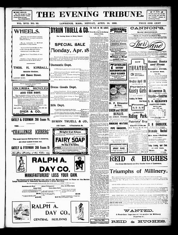 The Evening Tribune. April 18, 1898 - Digital Commonwealth