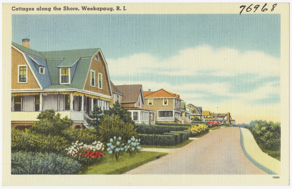 Cottages along the shore, Weekapaug, R.I. - Digital Commonwealth