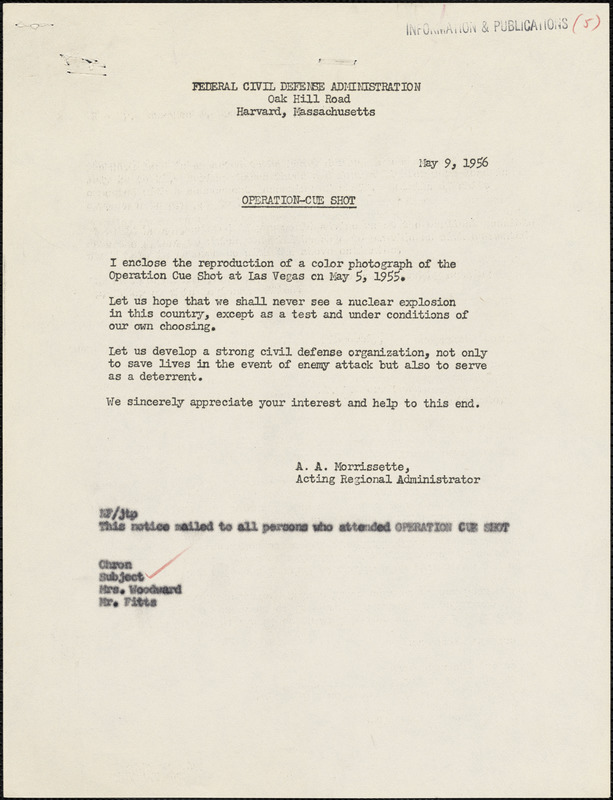 Welfare photos of Operation Cue Atomic Explosion - Digital Commonwealth