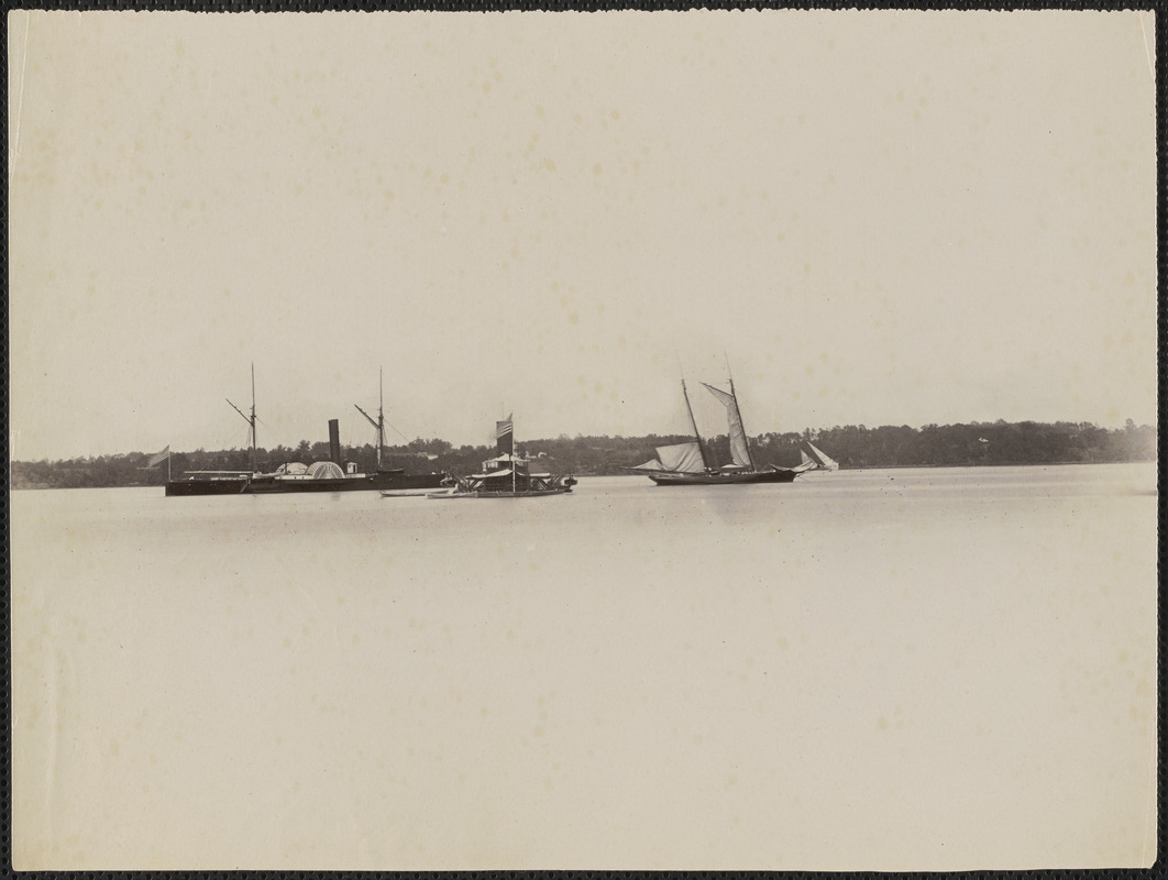 U.S. gunboat Saginaw and the U.S. monitor Onondaga - Digital Commonwealth