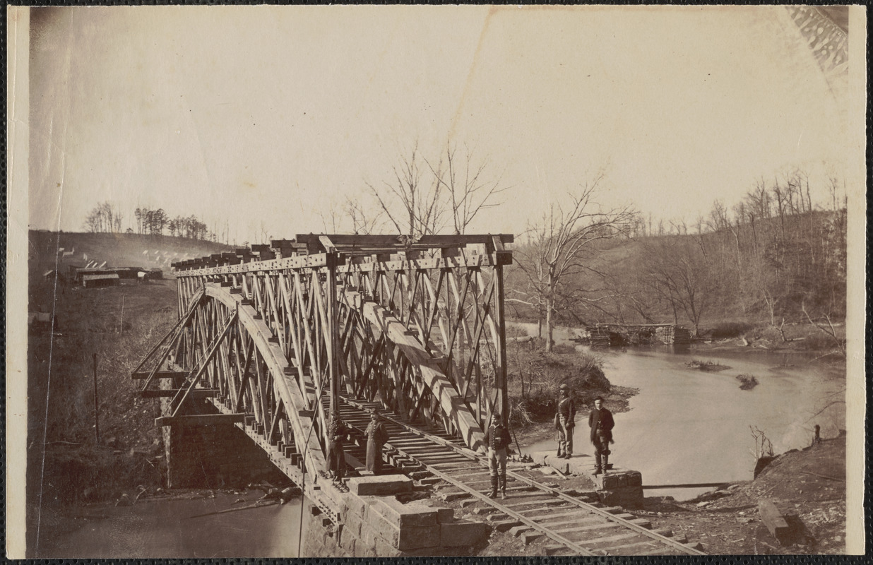 Railroad bridge across Bull Run - Digital Commonwealth