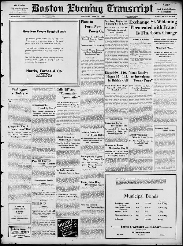 Boston Evening Transcript. May 09, 1929 - Digital Commonwealth