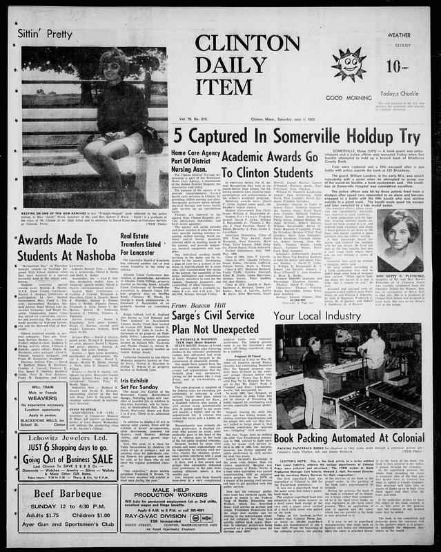 Clinton Daily Item. June 07, 1969 - Digital Commonwealth