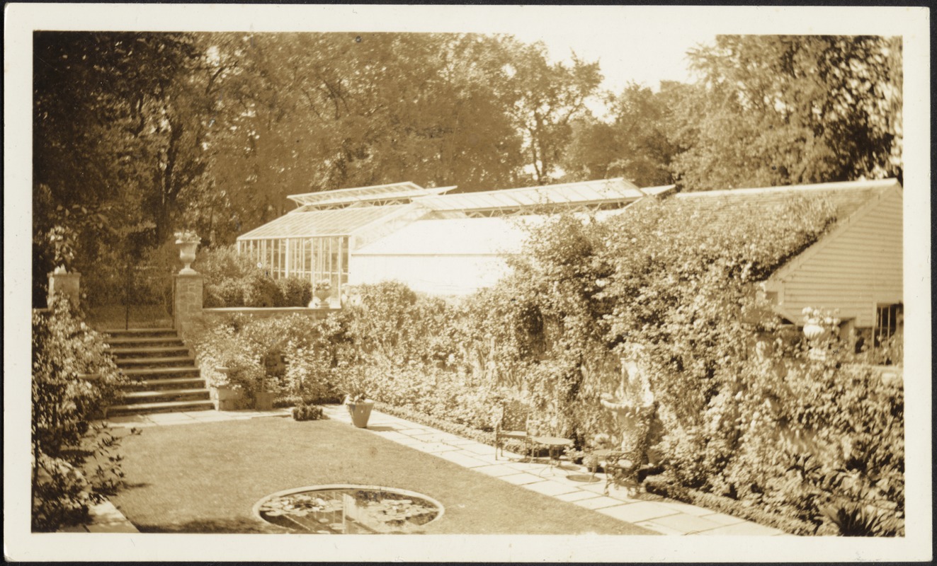 Ashdale Farm. Rose garden; green house - Digital Commonwealth