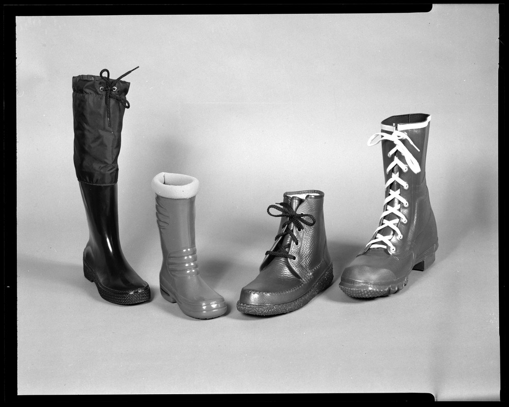 Footwear, direct molded boots, front view - Digital Commonwealth