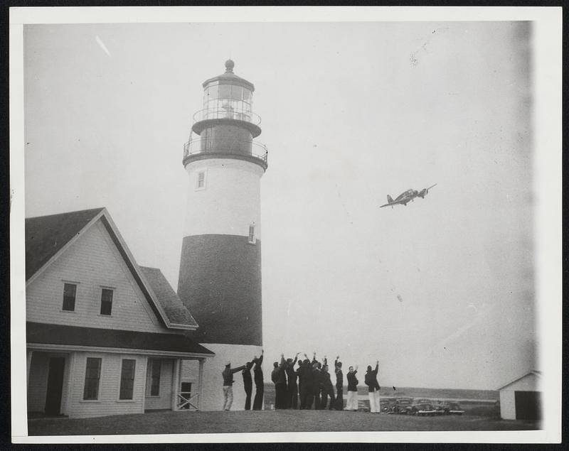 Coast Guardsmen Greet Flying Santa. Coast Guardsmen station at Sankaty ...