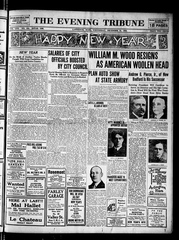 The Evening Tribune. December 31, 1924 - Digital Commonwealth