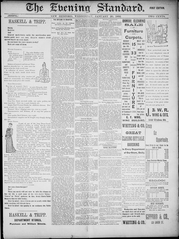 Evening Standard. January 20, 1892 - Digital Commonwealth