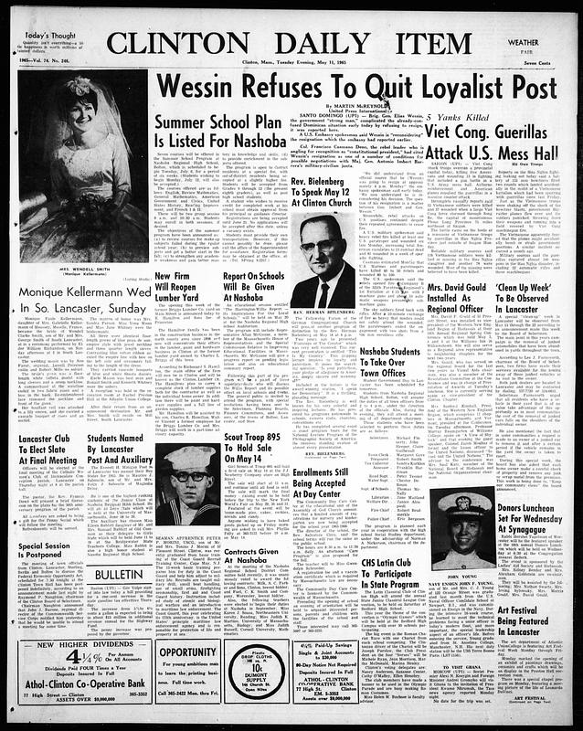Clinton Daily Item. May 11, 1965 - Digital Commonwealth