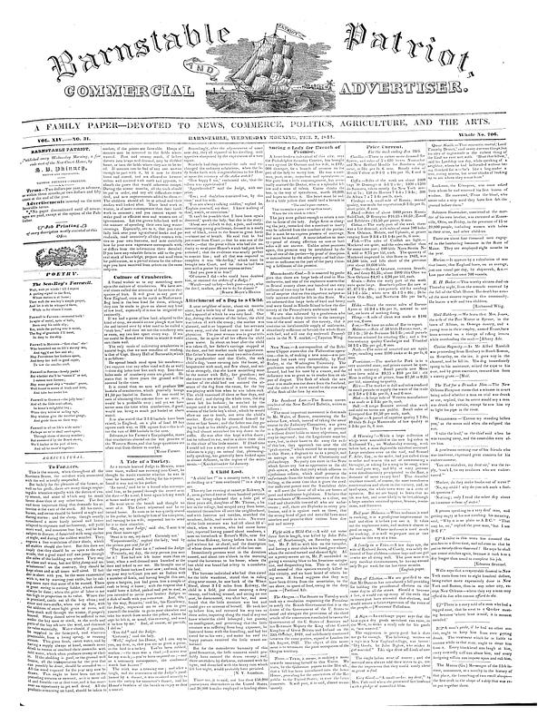 Barnstable Patriot, and Commercial Advertiser. February 07, 1844 ...
