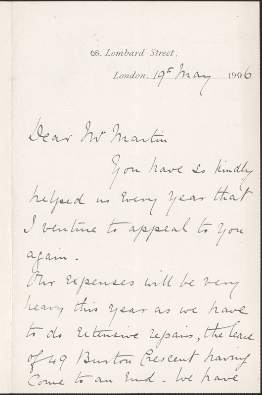 L. Norman autograph letter signed to [Victoria Woodhull Martin], London ...