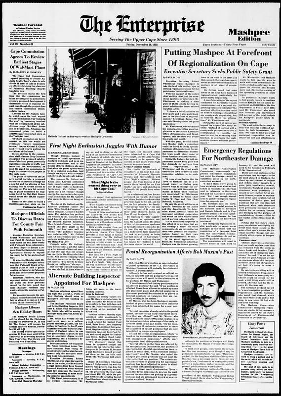 The Mashpee Enterprise. December 18, 1992 - Digital Commonwealth