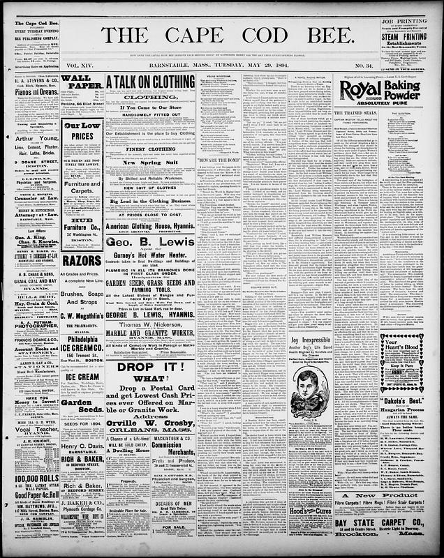 The Cape Cod Bee. May 29, 1894 - Digital Commonwealth