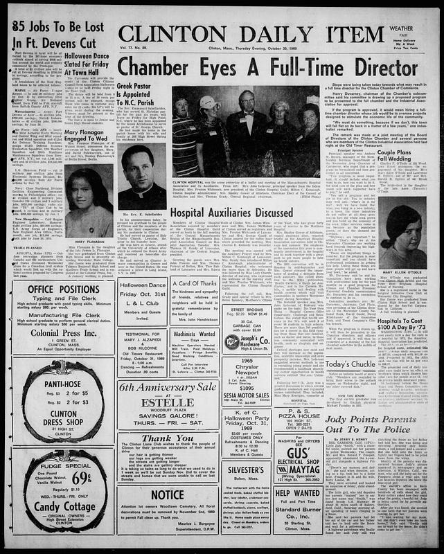 Clinton Daily Item. October 30, 1969 - Digital Commonwealth