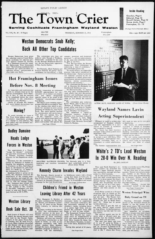 The Town Crier. October 18, 1962 - Digital Commonwealth