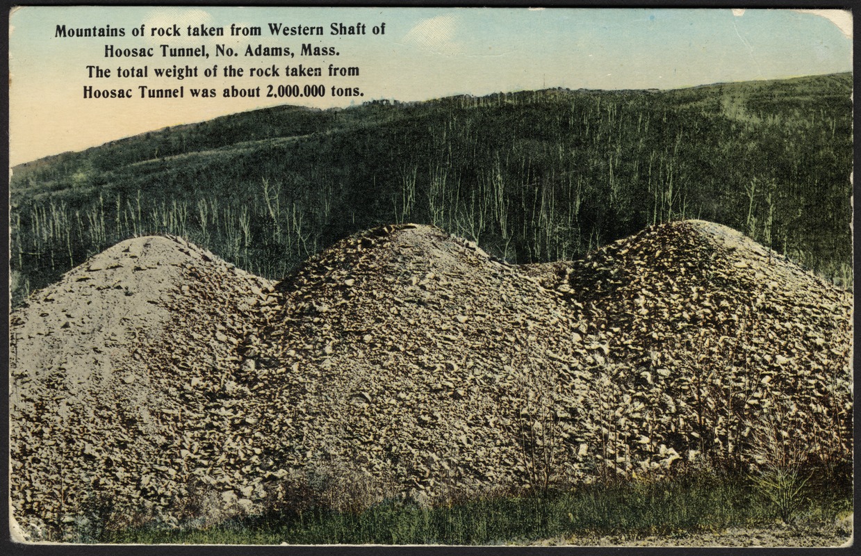 Mountains of rock taken from western shaft of Hoosac Tunnel, No. Adams ...