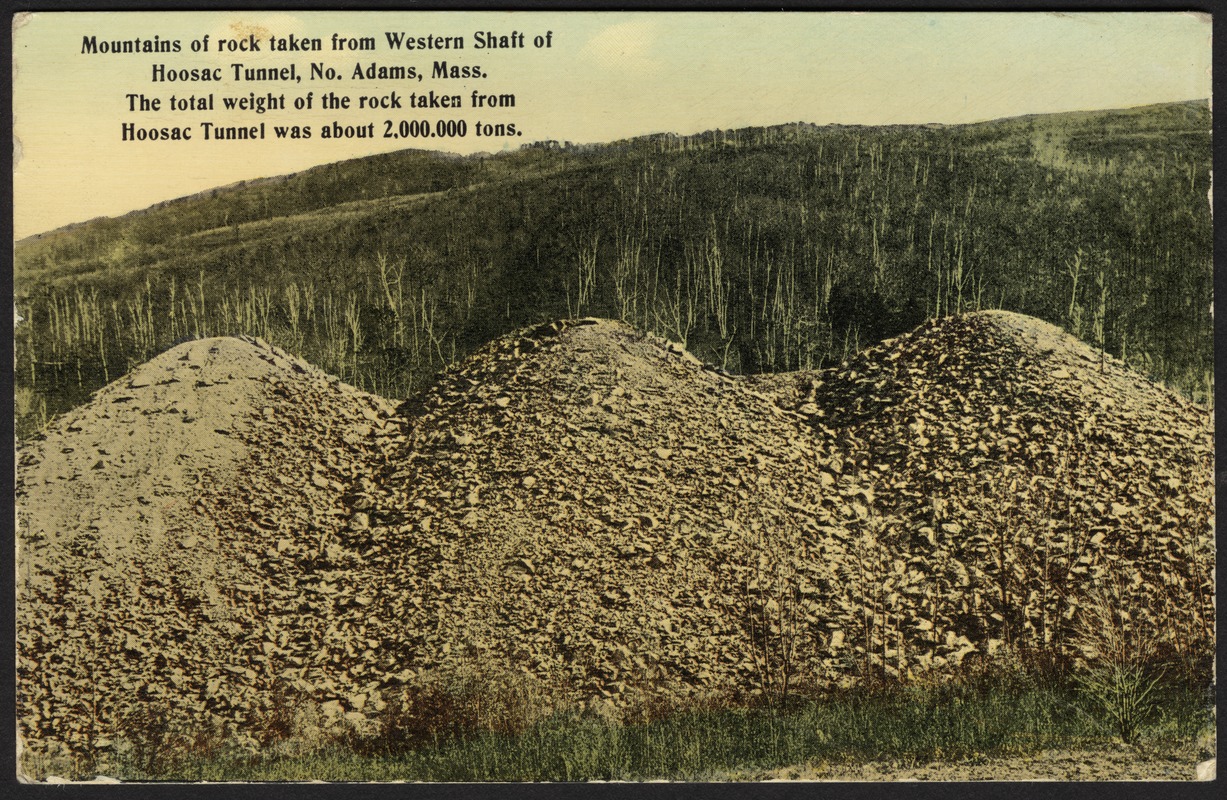 Mountains of rock taken from western shaft of Hoosac Tunnel, No. Adams ...