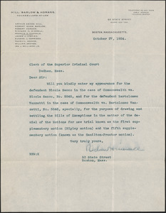 Appearance of Richard H. Wiswall for Defendants - Digital Commonwealth