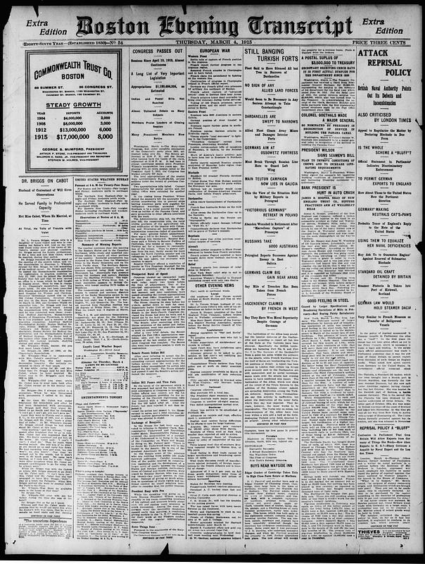 Boston Evening Transcript. March 04, 1915 - Digital Commonwealth