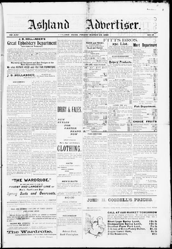 The Ashland Advertiser. March 24, 1899 - Digital Commonwealth