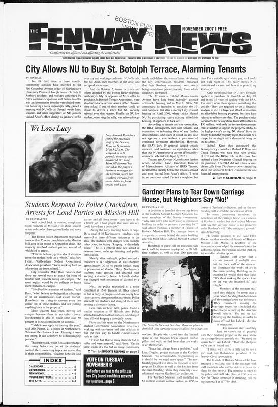 The Fenway News. November 02, 2007 - Digital Commonwealth