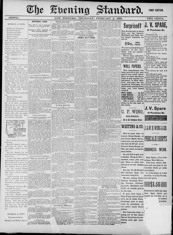 Evening Standard. February 02, 1893 - Digital Commonwealth