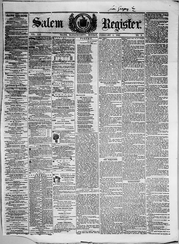 Salem Register. February 01, 1858 - Digital Commonwealth